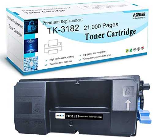 ASEKER Compatible TK3182 TK-3182 TK 3182 1T02T70US0 Toner Cartridge for Kyocera EcoSys P3055dn M3655idn Printer 21000 Pages (Black,1-Pack)