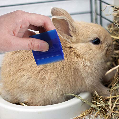 3 Pieces Small Animals Grooming Kit Including Pet Hair Remover Grooming Brush, Pet Shampoo Bath Brush with Adjustable Ring Handle and Double Sided Pet Comb for Hamster, Bunny and Guinea Pig