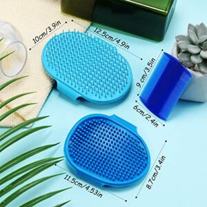 3 Pieces Small Animals Grooming Kit Including Pet Hair Remover Grooming Brush, Pet Shampoo Bath Brush with Adjustable Ring Handle and Double Sided Pet Comb for Hamster, Bunny and Guinea Pig