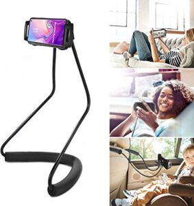 yunlejp gooseneck lazy neck phone holder,universal mobile phone stand, lazy bracket, flexible mount stand,universal mobile phone stand with remote for taking videos & group photos (black)