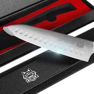 ZINPLE Damascus Chef Knife 8 Inch, Santoku Chef's Knife Professional Kitchen Knife, High Carbon VG10 Super Steel 67-Layer Damascus, Meat Cutting Japanese Chef's Knife Gift Box, Ergonomic G10 Handle