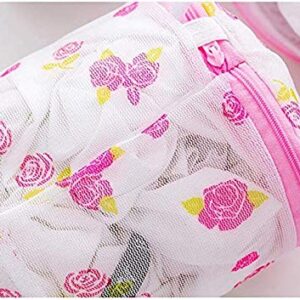 GUAGLL 2Pcs Laundry Bags Protective Washing Bag Printed Folding Reuse Laundry Underwear Bag