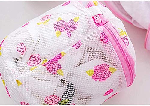 GUAGLL 2Pcs Laundry Bags Protective Washing Bag Printed Folding Reuse Laundry Underwear Bag