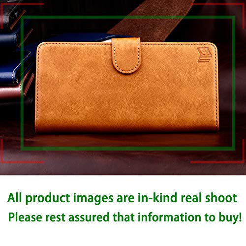 SUANPOT for iPhone 11 6.1 inch (Non 11 Pro 5.8") Leather Wallet case with RFID Blocking Credit Card Holder, Flip Book Phone case Shockproof Cover Pocket for Women Men for Apple 11 case Light Brown