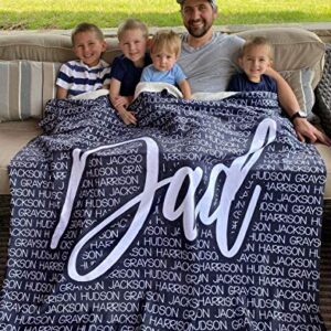 Personalized Name Blanket for Your Family, Custom Throw Blanket with Name, Best Gift for Daughter, Mom, Dad, Grandma. Great Gift for Birthday, Christmas, Graduation, Mother Day, Wedding Gift