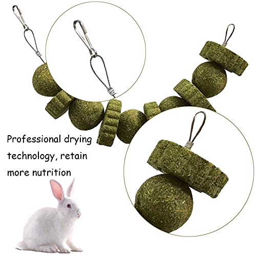 kathson 3Pcs Bunny Chew Toys Rabbit Chewing Toy for Teeth Grinding Chinchilla Treats Timothy Grass Cake Molar Balls for Guinea Pigs Hamsters Gerbils Rats Squirrels Playing Improve Pets Dental Health