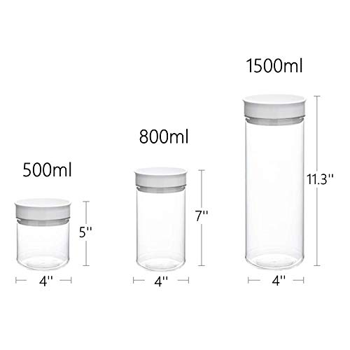 Slideep Round Airtight Food Storage Containers with Lids, BPA Free Plastic Clear Kitchen Pantry Organization Containers, Great for Flour, Sugar, Cereal 6PCS Different Size Set