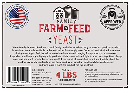 Family Farm and Feed | Brewers Yeast | Animal and Pet | Young and Adult | Granular | 4 Pounds