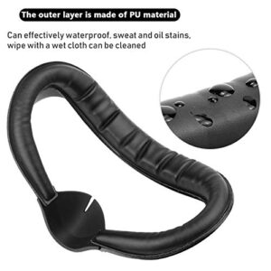 KAMILLEE VR Facial Interface Bracket PU Leather Foam Face Cover Pad Replacement & Lens Cover Accessories Set for Oculus Quest 2 （Widen Version）