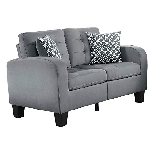 Lexicon Westville Tufted Fabric Loveseat, 57" W, Gray