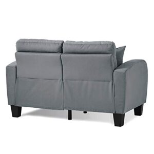 Lexicon Westville Tufted Fabric Loveseat, 57" W, Gray