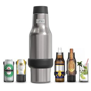 4 in 1 Insulated Bottle & Slim Can Cooler for Beer, Perfect for 11oz, 12oz & 16oz Cans & Beer Bottles - Patent Pending Stainless Steel Insulated Can Cooler Design That Keeps Drinks Cold for X Hours