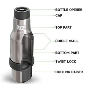 4 in 1 Insulated Bottle & Slim Can Cooler for Beer, Perfect for 11oz, 12oz & 16oz Cans & Beer Bottles - Patent Pending Stainless Steel Insulated Can Cooler Design That Keeps Drinks Cold for X Hours