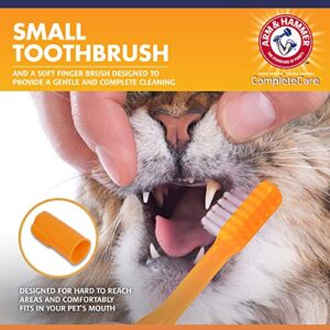 Arm & Hammer for Pets Complete Care Cat & Kitten Dental Kit | Includes 2.5 oz Tuna Flavor Enzymatic Cat Toothpaste, Cat Toothbrush, and Rubber Finger Brush for Cats