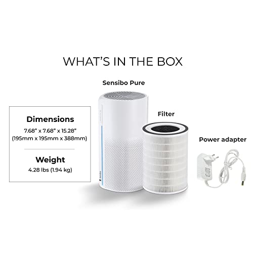 Sensibo Pure - Smart WiFi Air Purifier Medical Grade True HEPA Carbon Filter. Compatible with iOS, Android, Alexa & Google Nest