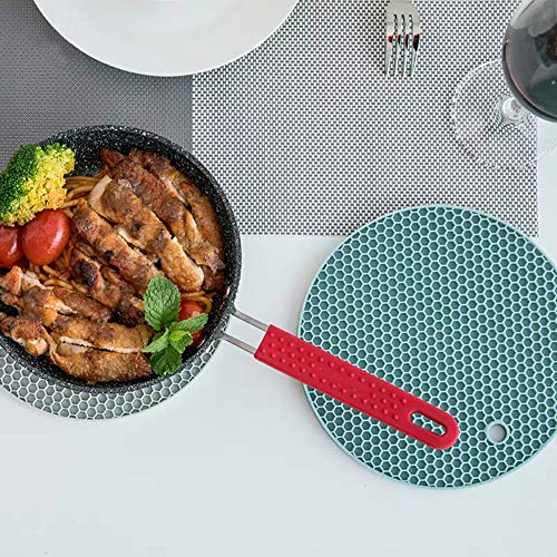 Silicone Trivet Pot Mat, Silicone Pot Holders for Hot Pan and Pot Pads. Heat Resistant Counter Mats for Tables Placemats,Countertops, Spoon Rest and Large Coasters,4 Pack Black(2 Squared + 2 Round)