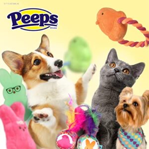 Peeps for Pets 3 Piece Dress-Up Bunnies Vinyl Dog Toys Yellow, Pink, Blue 4 inch Plastic Squeaky Dog Toys Value Pack Fun, Cute, and Squeaky Dress-Up Bunnies from Peeps