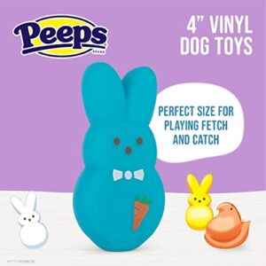 Peeps for Pets 3 Piece Dress-Up Bunnies Vinyl Dog Toys Yellow, Pink, Blue 4 inch Plastic Squeaky Dog Toys Value Pack Fun, Cute, and Squeaky Dress-Up Bunnies from Peeps