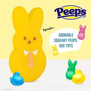 Peeps for Pets 3 Piece Dress-Up Bunnies Vinyl Dog Toys Yellow, Pink, Blue 4 inch Plastic Squeaky Dog Toys Value Pack Fun, Cute, and Squeaky Dress-Up Bunnies from Peeps