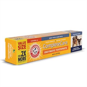 arm & hammer complete care enzymatic dog toothpaste, 6.2 oz - dog toothpaste for puppies and adult dogs, arm and hammer toothpaste for dogs - pet toothpaste, dog dental care and clean dog teeth