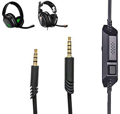 Long 6FT / 2.0M Inline Mic Mute Volume Control Console Cable Cord Wire for AstroA10 A10 A40 A40TR Gaming Headsets (See Product Pictures for Inline Controls Info)