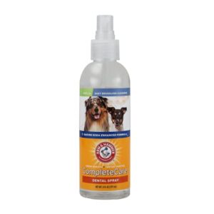 arm & hammer complete care dog dental spray, 6 fl oz | mint flavor dog dental spray for easy brushless cleaning | baking soda enhanced formula for fresh breath and tartar control