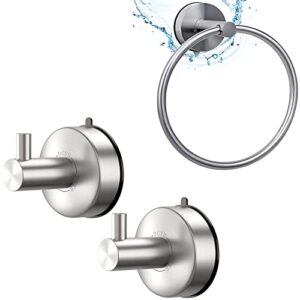 dgyb suction cup hooks for shower + brushed nickel suction cup hand towel ring