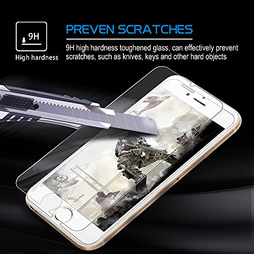 Arae Screen Protector for iPhone 6 / iPhone 6s / iPhone 7 / iPhone 8, HD Tempered Glass Anti Scratch Work with Most Case, 4.7 inch, 3 Pack