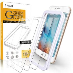 arae screen protector for iphone 7 plus / 8 plus, hd tempered glass, anti scratch work with most case, 5.5 inch, 3 pack