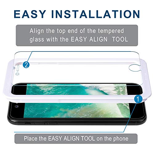 Arae Screen Protector for iPhone 7 Plus / 8 Plus, HD Tempered Glass, Anti Scratch Work with Most Case, 5.5 inch, 3 Pack