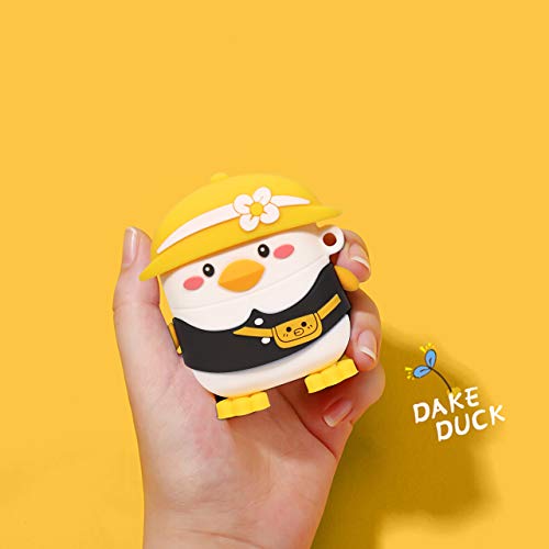 Gdpaddy Soft Silicone Case Cover Compatible with Apple AirPods 1&2,3D Cute Cartoon Shockproof Protective Earphone Case (White)