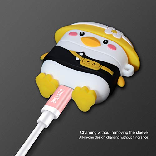 Gdpaddy Soft Silicone Case Cover Compatible with Apple AirPods 1&2,3D Cute Cartoon Shockproof Protective Earphone Case (White)