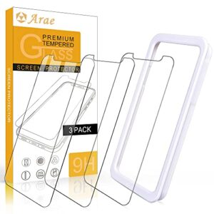 arae screen protector for iphone 12 / iphone 12 pro, hd tempered glass anti scratch work with most case, 6.1 inch, 3 pack