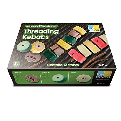 Yellow Door Sensory Play Stones, Threading Kebabs