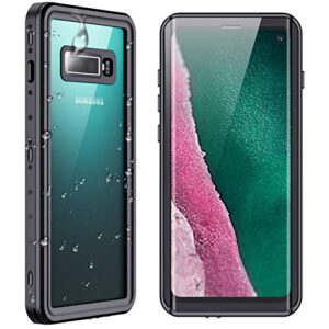 spidercase for samsung galaxy s10 waterproof case, built-in screen protector fingerprint unlock with film, shockproof full body cover waterproof case for samsung galaxy s10 6.1”, black/clear