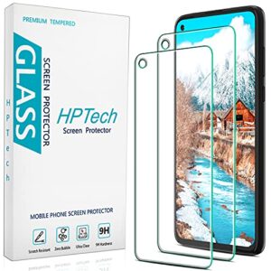 hptech (2 pack) designed for motorola moto g power (2020) tempered glass screen protector, anti-scratch, bubble free, case friendly