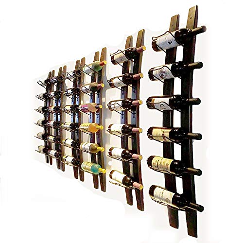 Wall Mounted Wine Rack | Hanging Liquid Bottle Shelf Rustic Barrel Stave Hanging Wooden Wall-Mounted Wine Rack