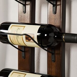 Wall Mounted Wine Rack | Hanging Liquid Bottle Shelf Rustic Barrel Stave Hanging Wooden Wall-Mounted Wine Rack