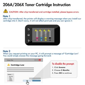 Cool Toner Compatible Toner Cartridge Replacement for HP 206A 206X W2110A W2111A W2112A W2113A Color Laserjet Pro M255dw MFP M283fdw M283cdw M283 M255 Printer Ink (Black Cyan Yellow Magenta, 4-Pack)