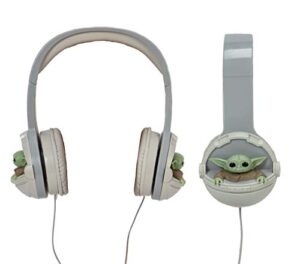 star wars the mandalorian the child - baby yoda kids headphones wired fully padded and adjustable headband