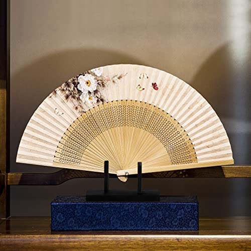 VOSAREA Bamboo Japanese Folding Fan Stand holder