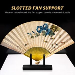 VOSAREA Bamboo Japanese Folding Fan Stand holder