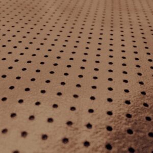 FABRICS FOREVER - Faux Leather Semi Perforated Tobacco Cinnamon Upholstery Fabric by the Yard - 54’’ Wide | Semi Perforated Tobacco Vinyl Fabric Material Faux Leather Sheets for DIY, Upholstery Crafts