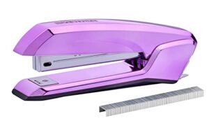 bostitch office ascend 3 in 1 stapler, integrated remover, 420 staples included, 20 sheet capacity, lightweight, full strip, metallic purple