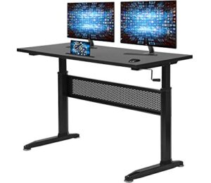 standing desk 48 inches converter computer workstation height adjustable desk large desktop stand up desk ergotron laptop sit-stand desk fit dual monitor for home office,black