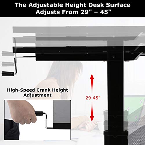 Standing Desk 48 inches Converter Computer Workstation Height Adjustable Desk Large Desktop Stand Up Desk Ergotron Laptop Sit-Stand Desk Fit Dual Monitor for Home Office,Black