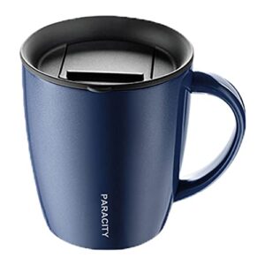 paracity insulated coffee mug stainless steel coffee mug with lid handle double wall vacuum travel mug camping tumbler cup men women 12 oz