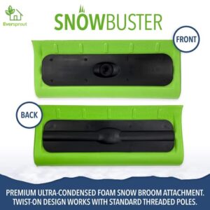 EVERSPROUT Never-Scratch SnowBuster Attachment for Removing Snow from Vehicles (Pole Not Included) | Premium Foam Snow Broom Head | Unique S-Shape Design for Push or Pull Removal | Broom Head Only