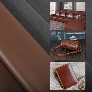 PU Fabric Leather 1 Yard 54" x 36", 1.25mm Thick Faux Synthetic Leather Material Sheets for Upholstery Crafts, DIY Sewings, Sofa, Handbag, Hair Bows Decorations (Coffee)