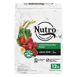 nutro natural choice adult dry dog food, lamb & brown rice recipe dog kibble, 12 lb. bag